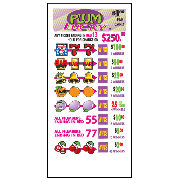 PLUM LUCKY PULL TAB 1272 TICKETS – HornerNovelty