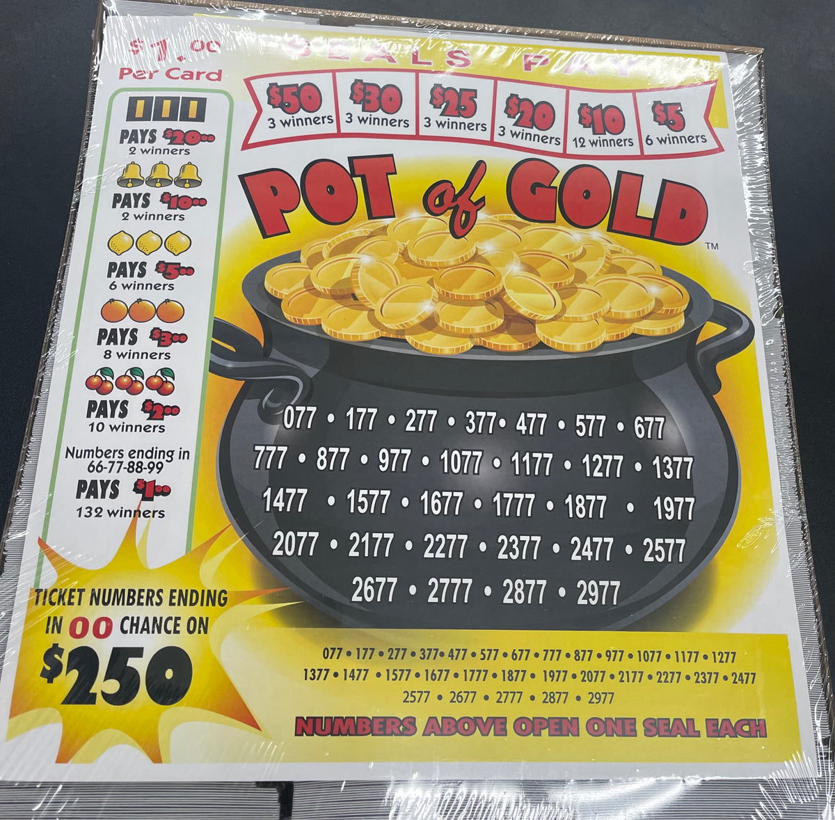 POT OF GOLD PULL TAB, 1386 TICKETS – HornerNovelty