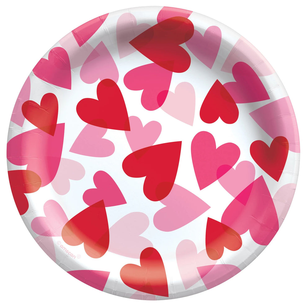 Heart Party 6 3/4" Round Plates – HornerNovelty