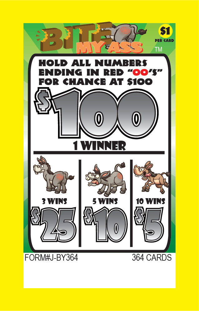 BITE MY ASS PULL TAB 364 TICKETS – HornerNovelty