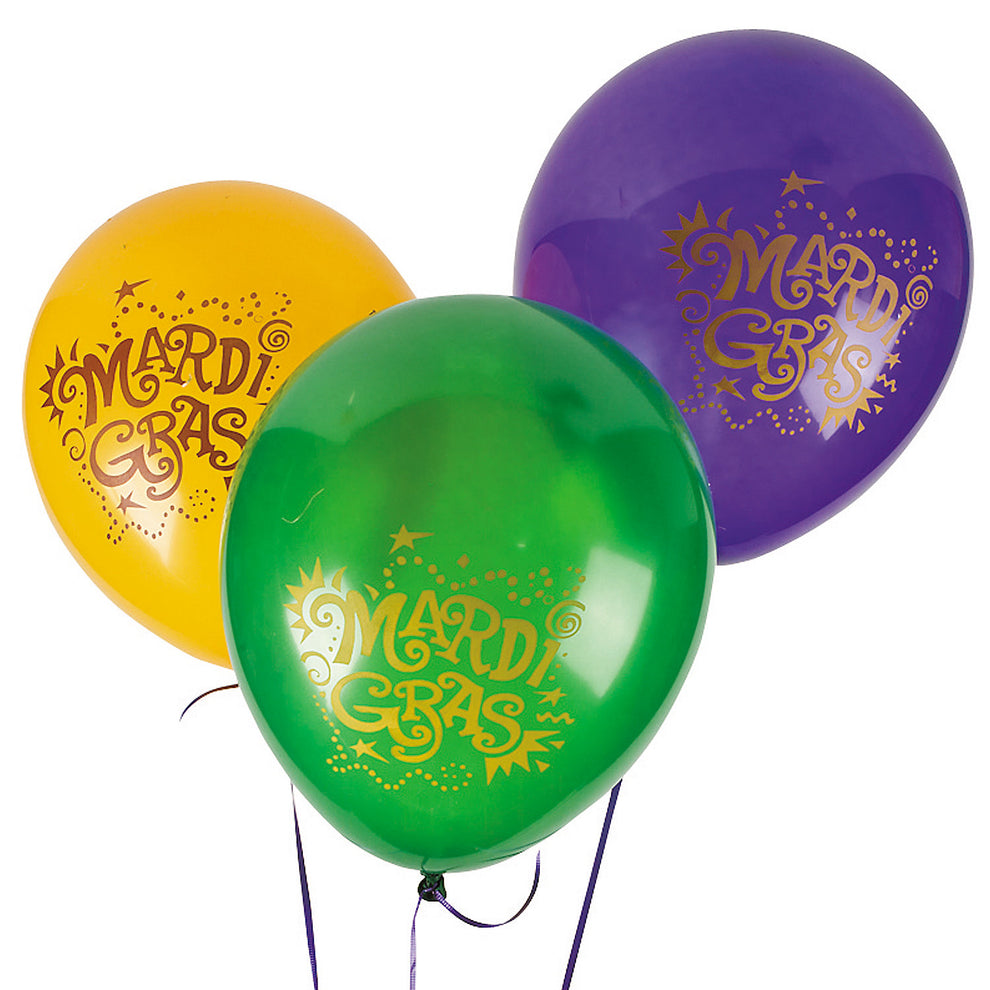 Mardi Gras 11" Balloons – HornerNovelty